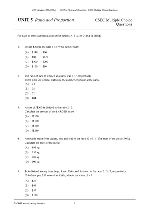 Csec Add maths syllabus - Effective for examinations from May–June 20 ...