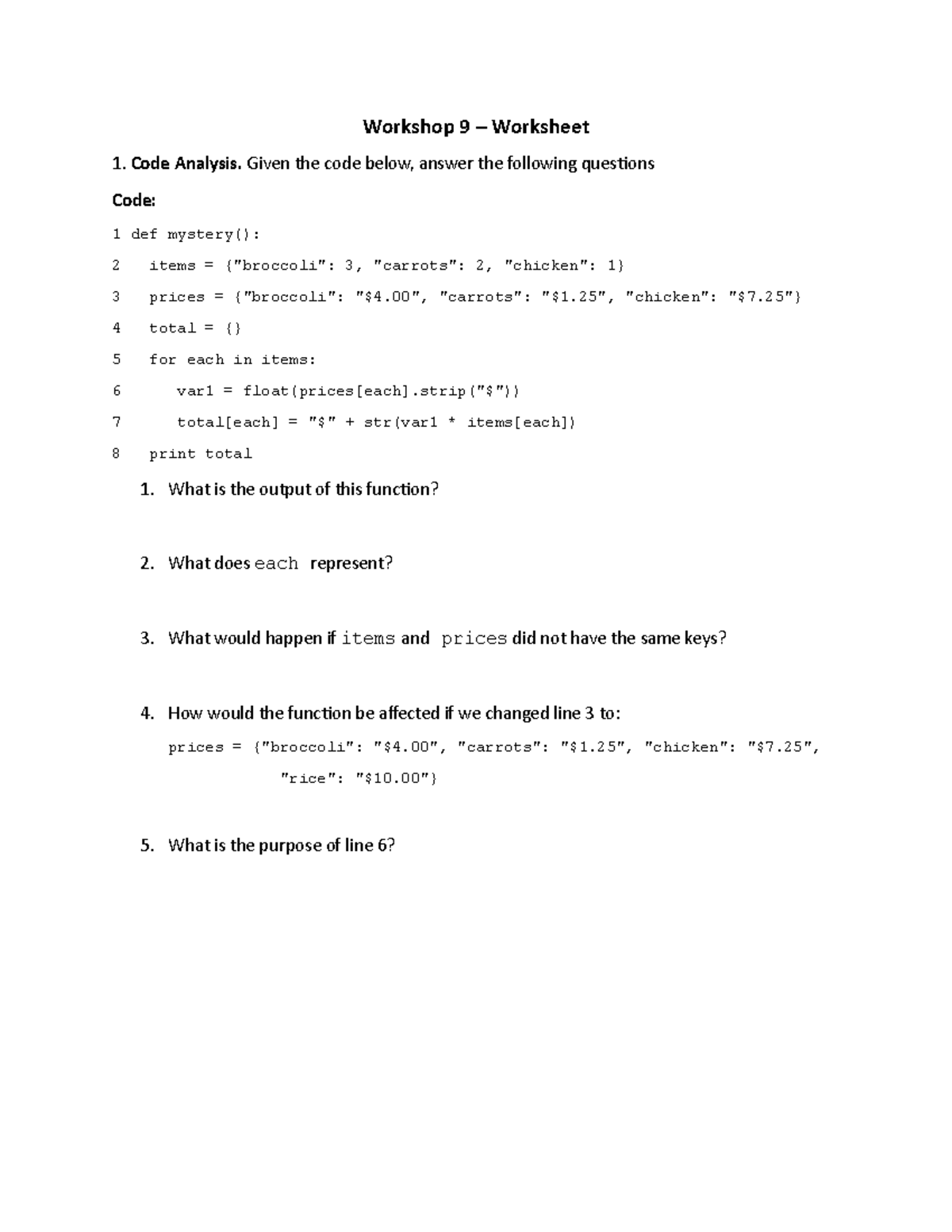 Worksheet 9. CS 1315 Practice problem - Workshop 9 – Worksheet Code ...