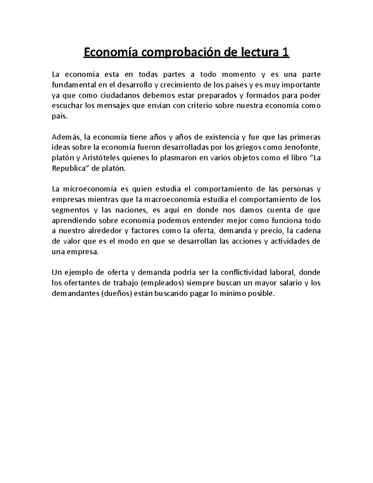 Economía comprobación de lectura 1 - Economía comprobación de lectura 1 ...