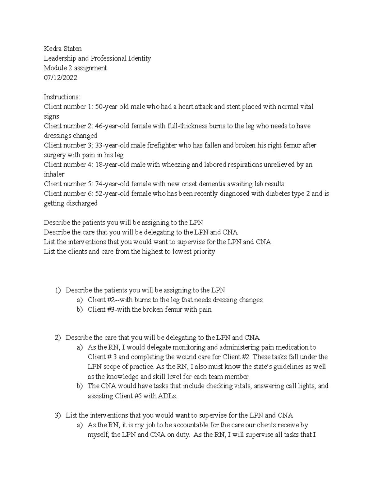 Kstaten Mod2assignment 0722 - Kedra Staten Leadership and Professional ...