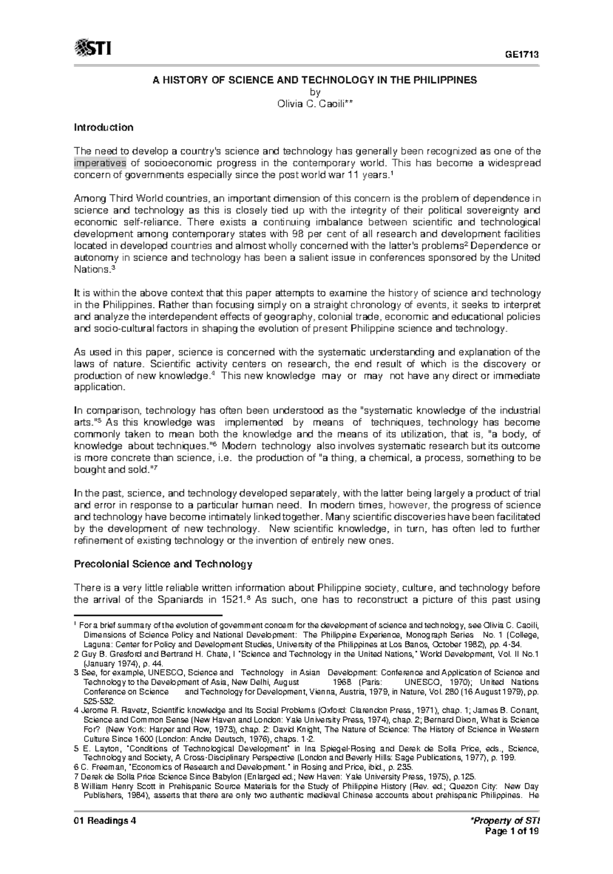 01-Readings-4 - Materials for reading. - 01 Readings 4 *Property of STI ...