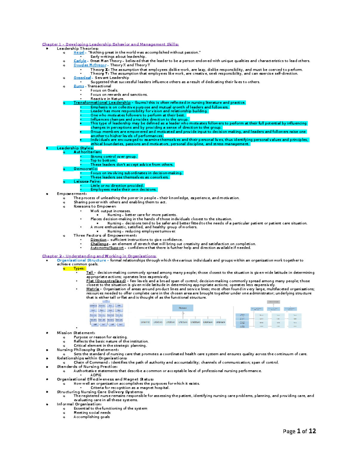 Leadership Final Exam Study Guide - NUR 310 - CSU - Studocu