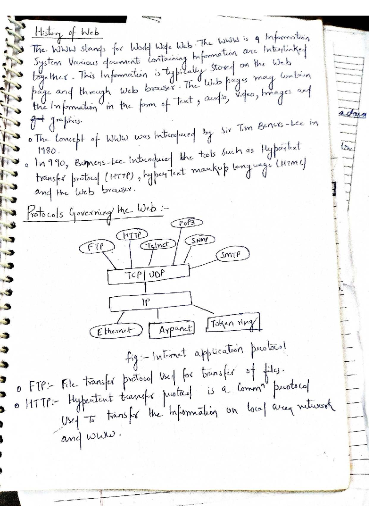 Wt-1-pdf - Notes - History of Web The stands for World Wide Web. The is ...