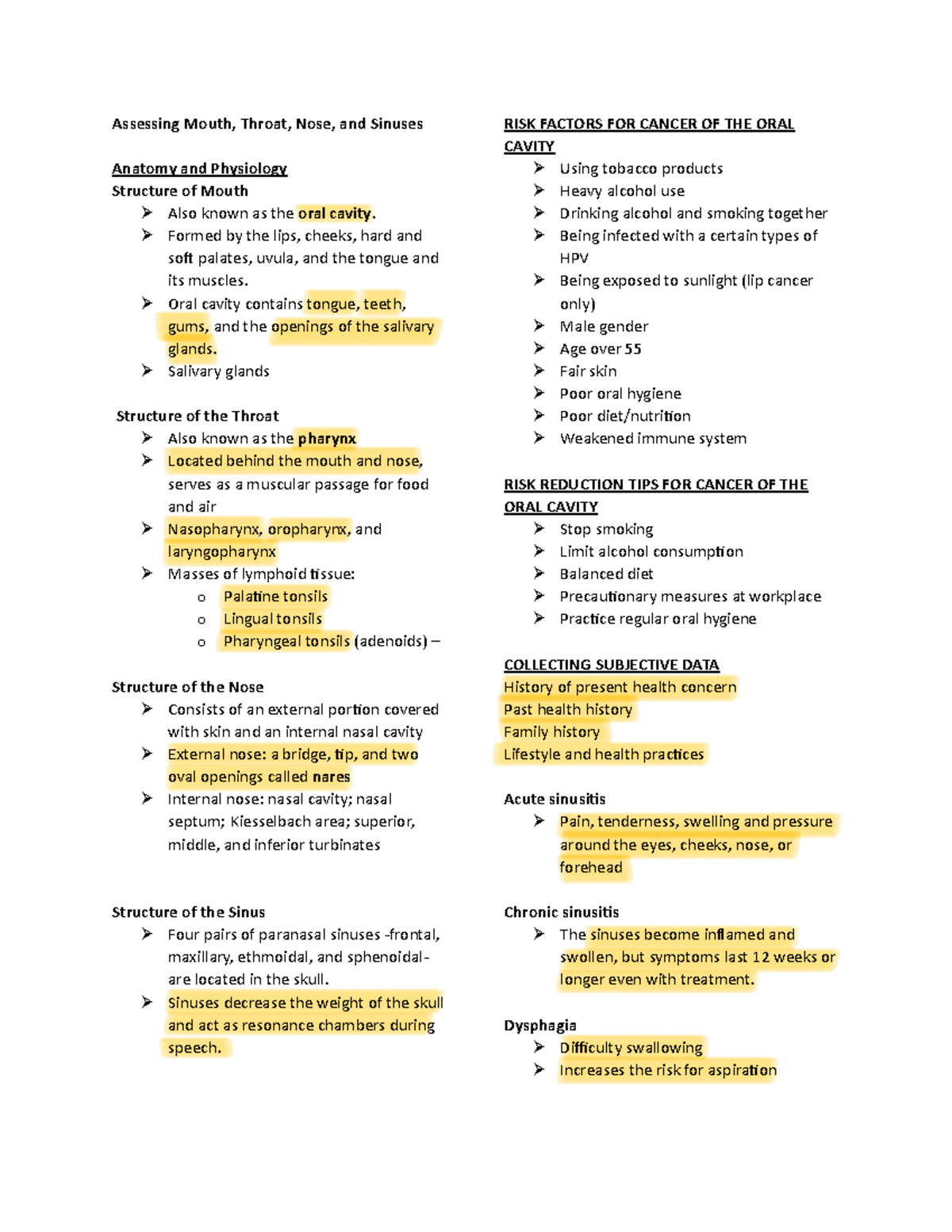 HA- Mawth - ................. - Assessing Mouth, Throat, Nose, and ...