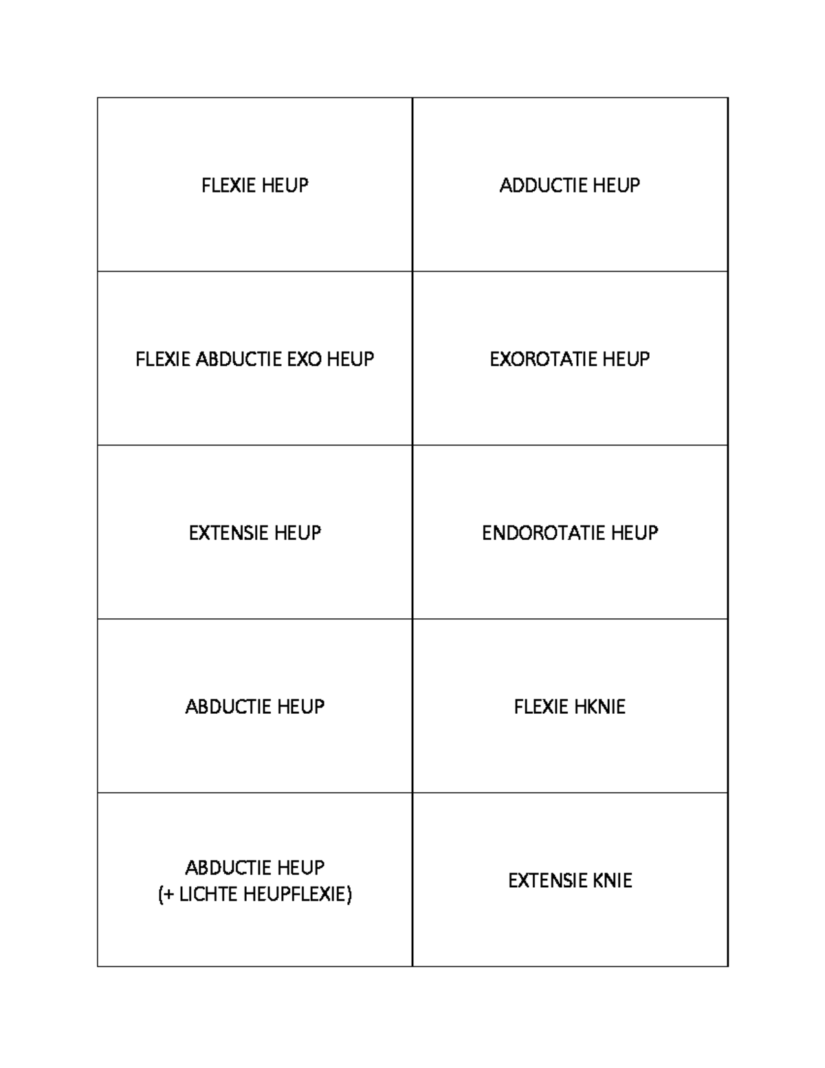 Basiskine 2 movers flashcards - FLEXIE HEUP ADDUCTIE HEUP FLEXIE ...