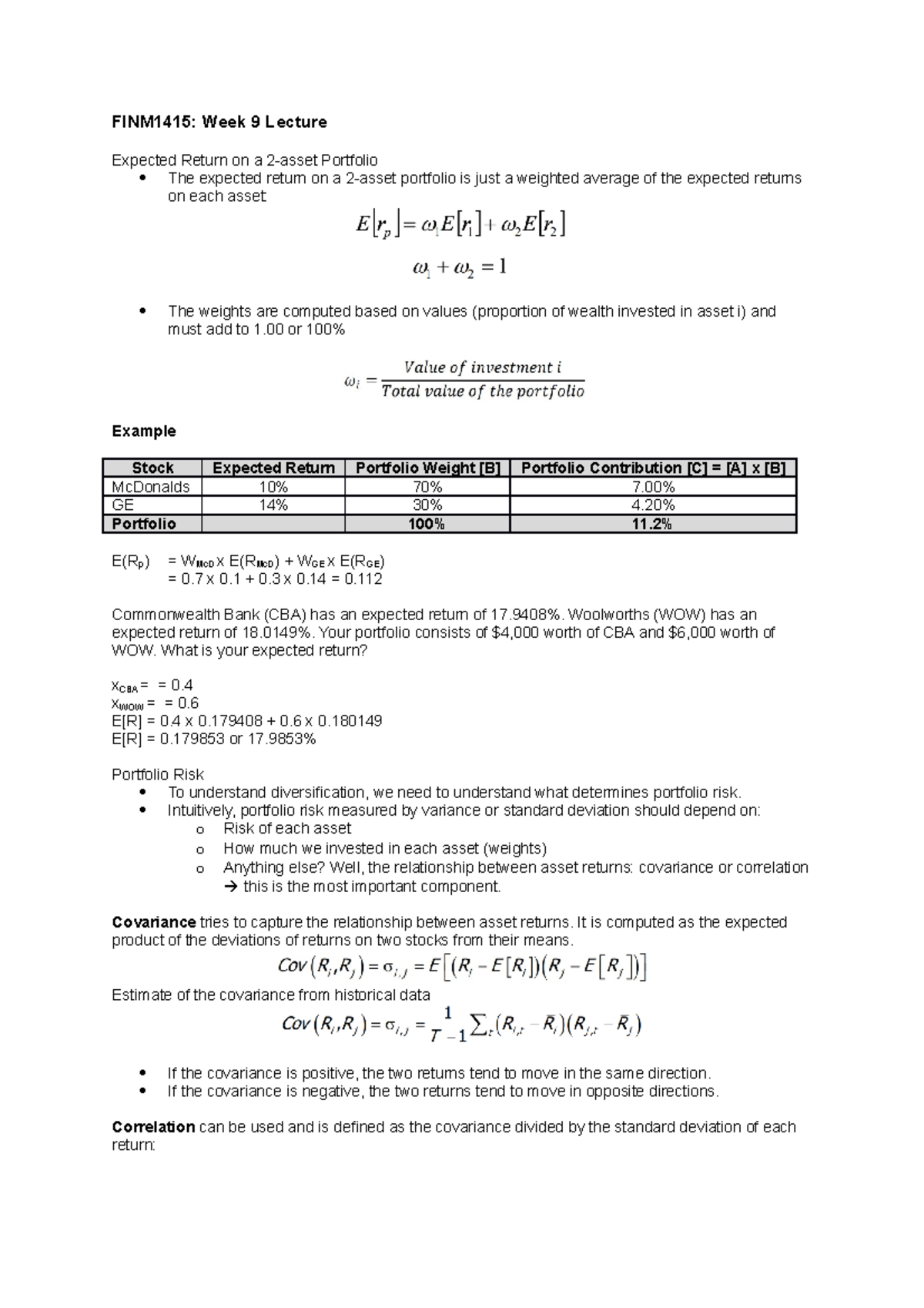 Week 9 - Week 9 lecture notes for FINM1415 - cash basis for accounting ...