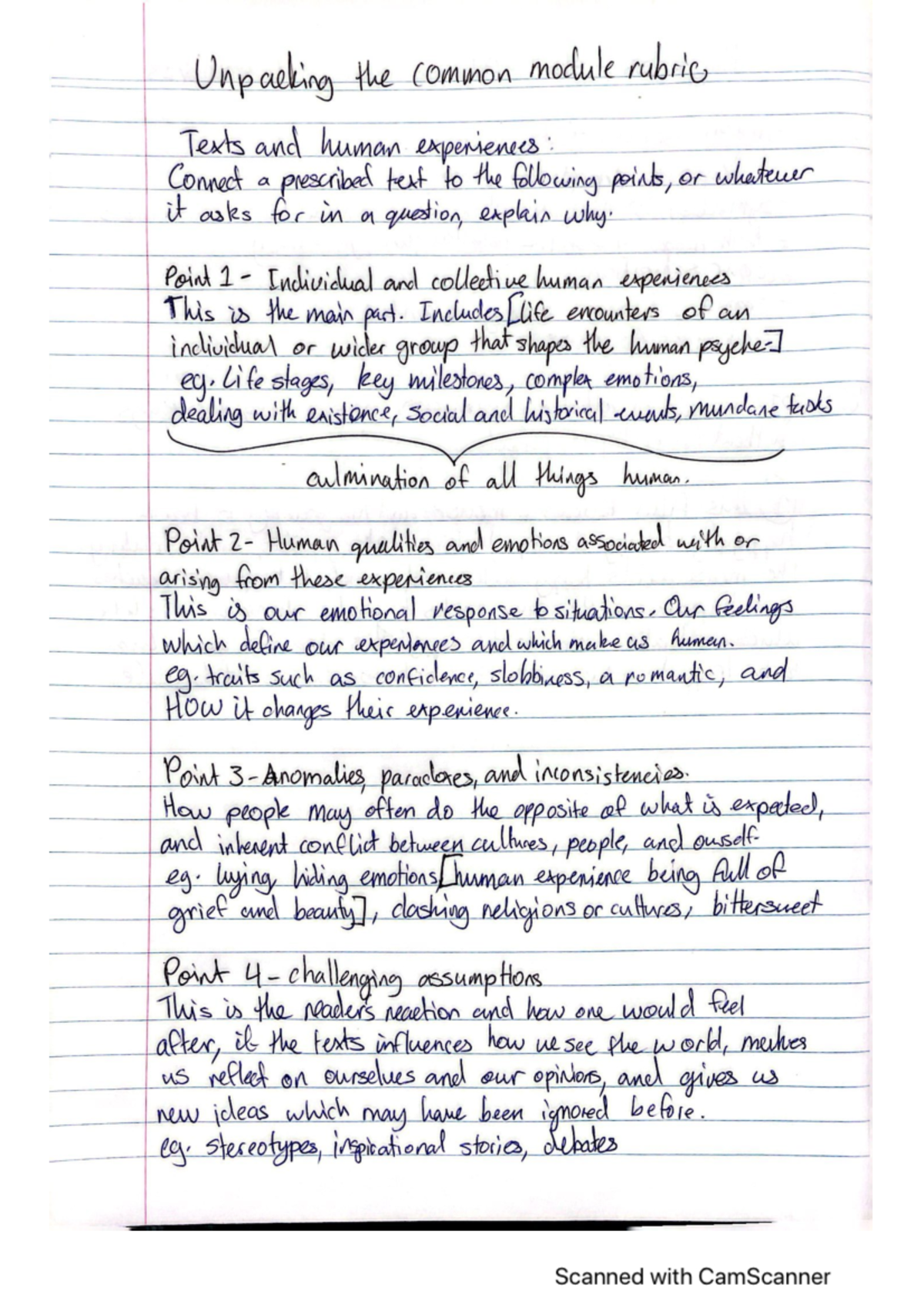 Common module cheat sheet - Unpacking the common module rubric Texts ...