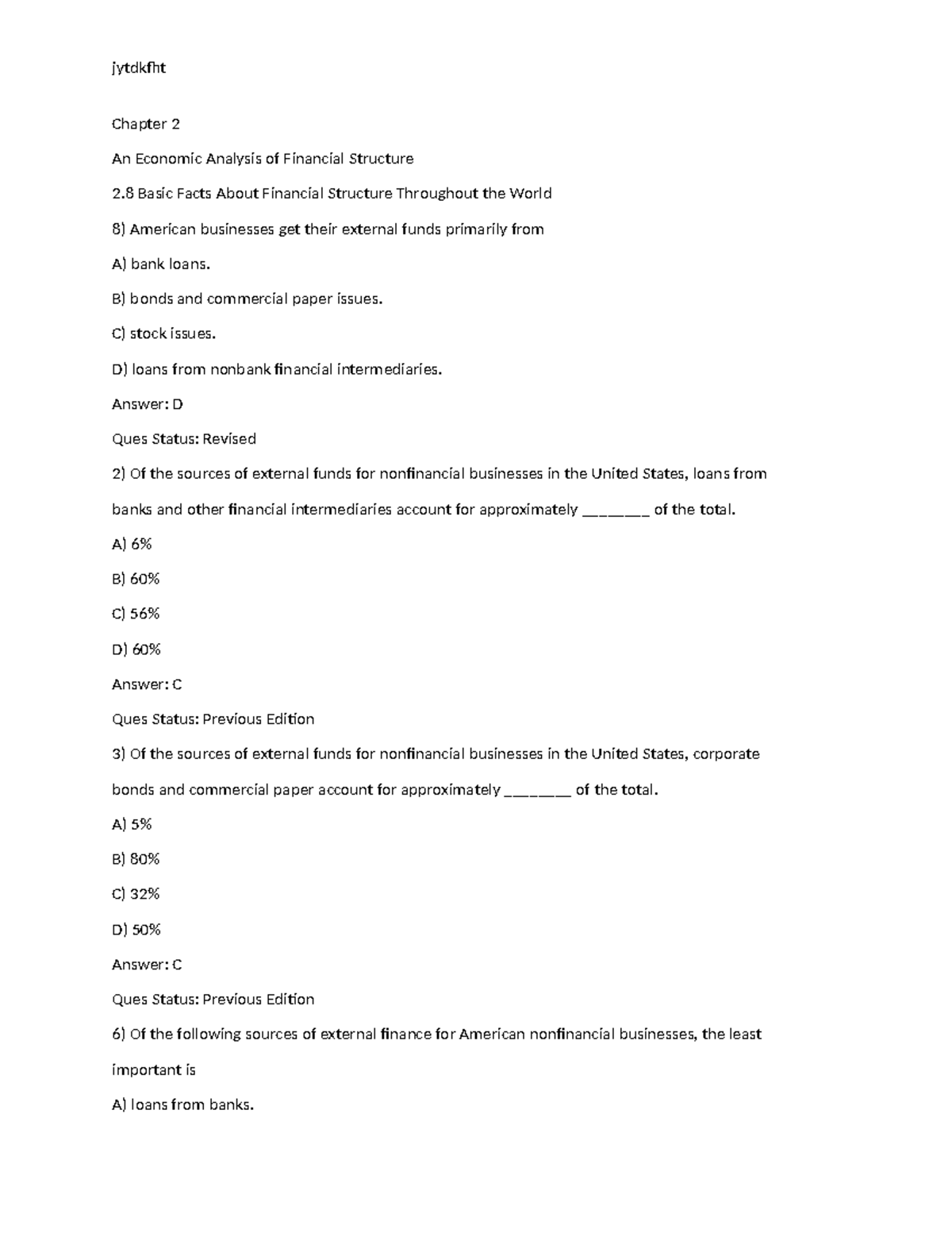 Econ Exam final 6 - Chapter 2 An Economic Analysis of Financial ...
