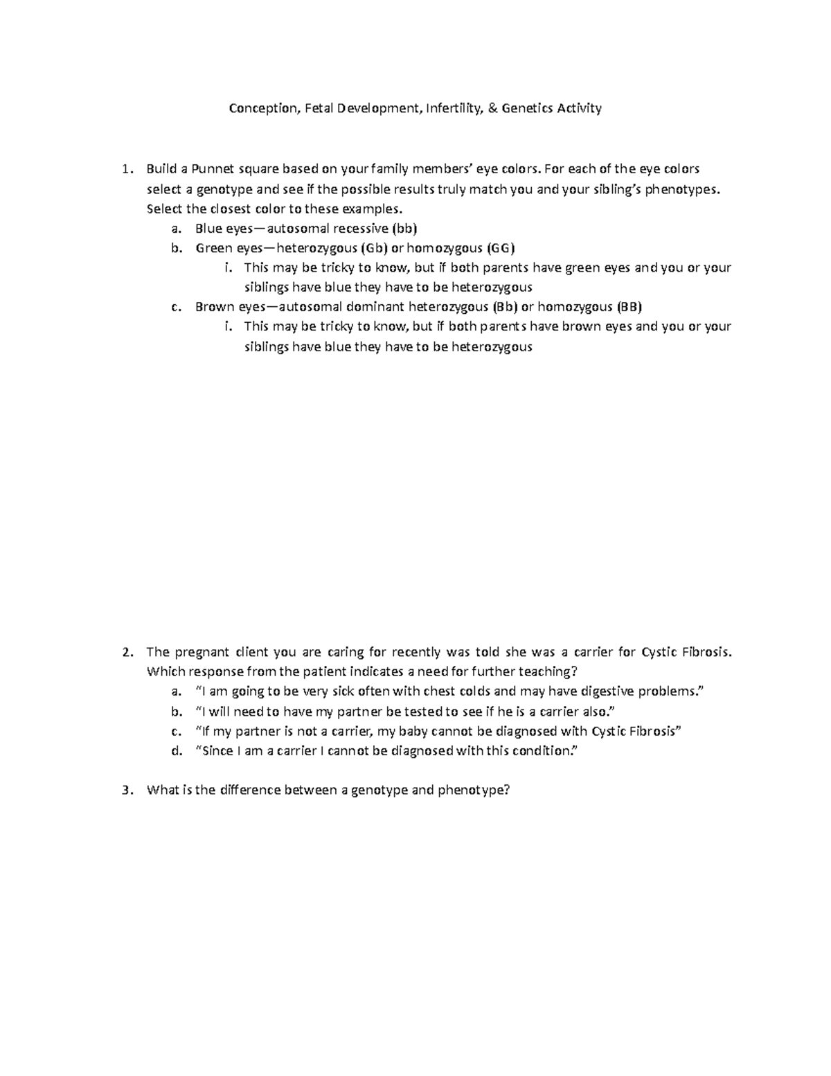 Conception Activity - Concept map project - Conception, Fetal ...