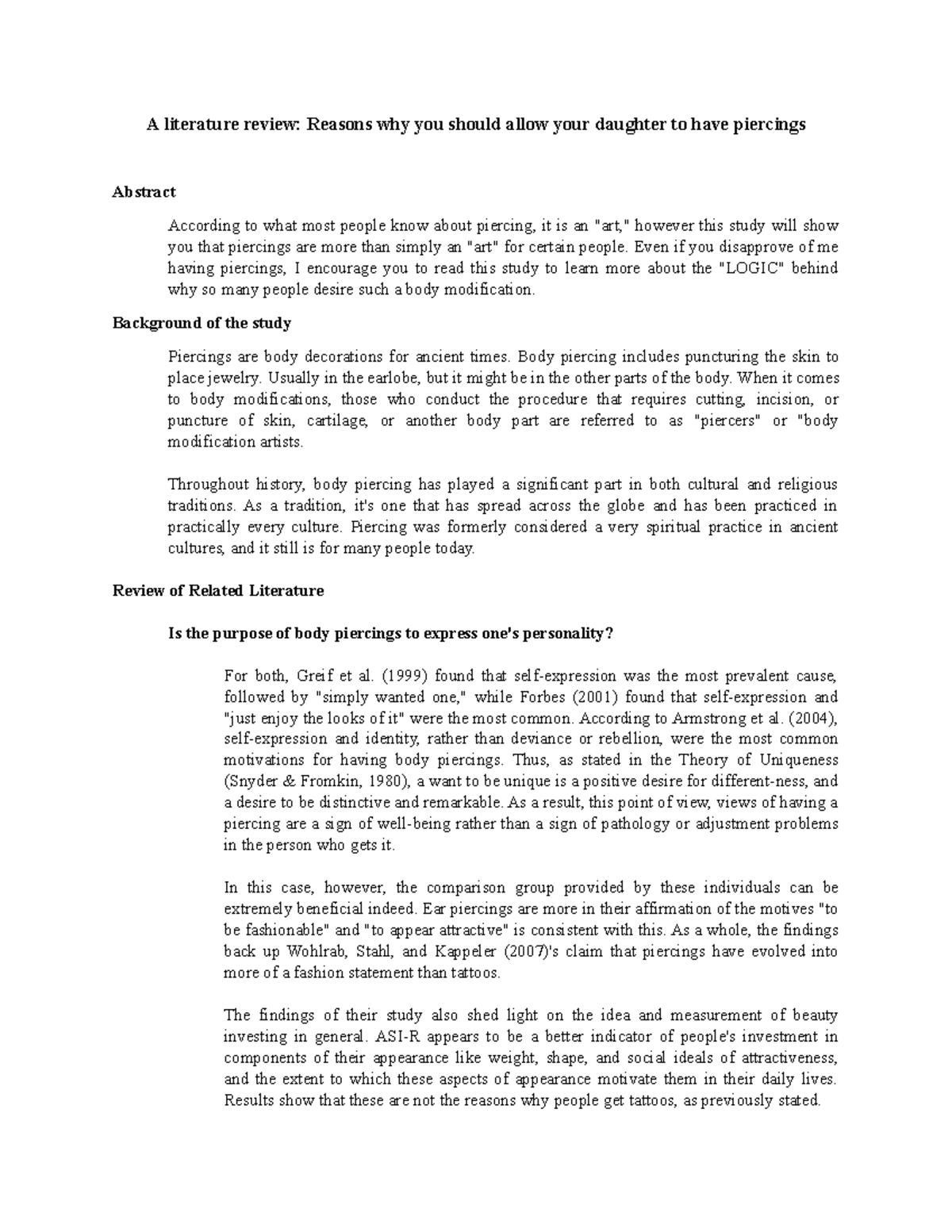 A Literature Review Essay A Literature Review Reasons Why You