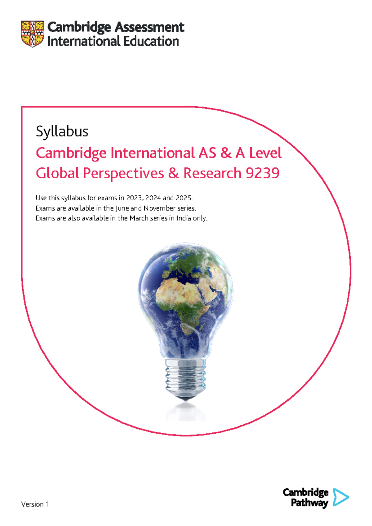 9239 y23-25 sy+ - Syllabus - Version 1 Syllabus Cambridge International AS & A Level Global ...
