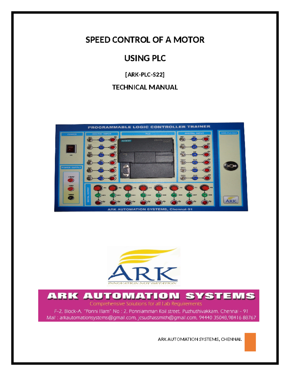 Speed control of a Motor using PLC - SPEED CONTROL OF A MOTOR USING PLC ...