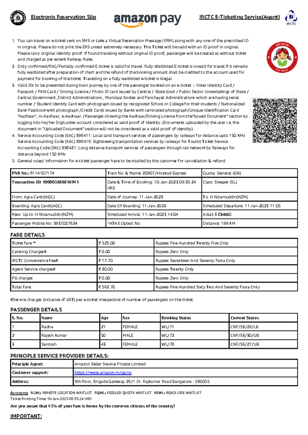 Tl tickets trains T8596D03CF56A0184356 A1D00 - Electronic Reservation ...
