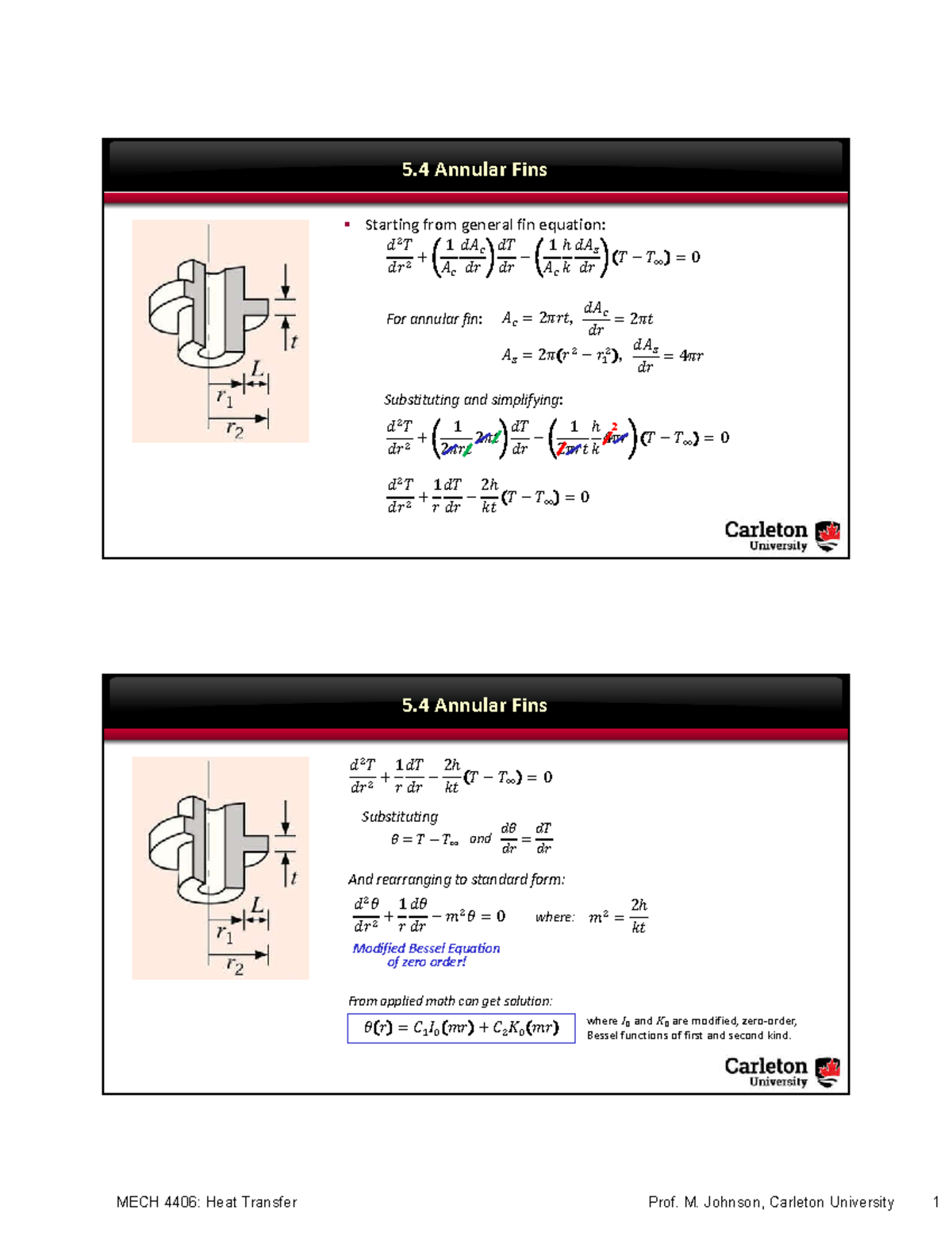 Part I-Lecture 8-Fins - Part I-Lecture 8-Fins - 5 Annular Fins Starting ...