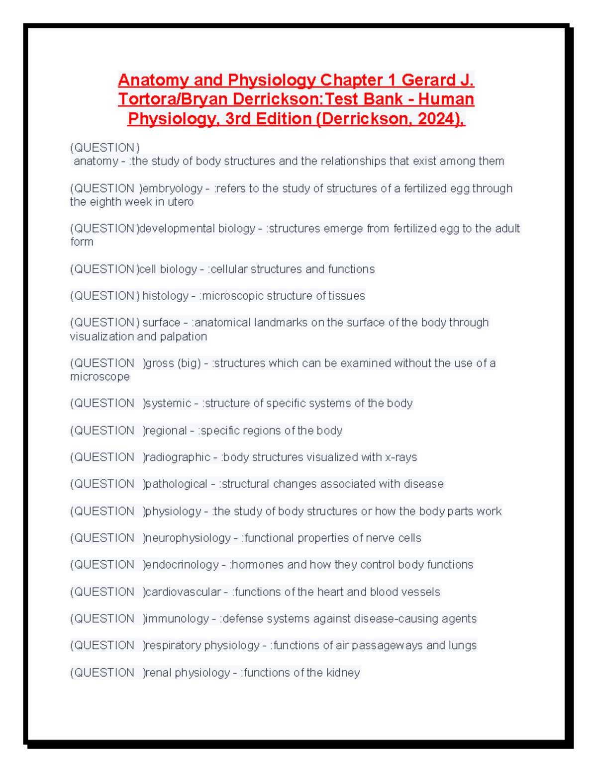 Anatomy and Physiology Chapter 1 Gerard J - Tortora/Bryan Derrickson ...