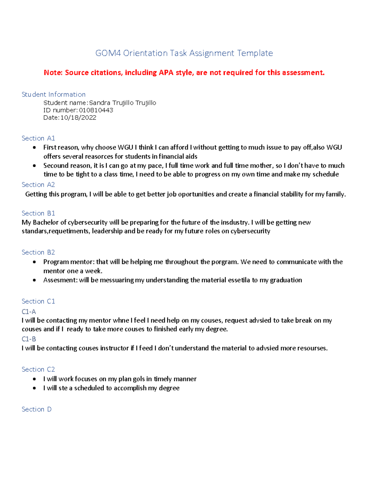 Orientation Task - Dhnbdn - GOM 4 Orientation Task Assignment Template Note: Source citations ...