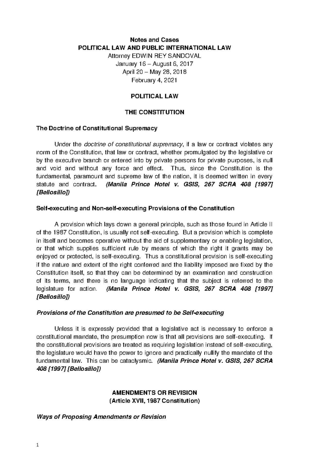 2021-Sandoval-Political-Law-Syllabus - Humanities and Social Sciences ...