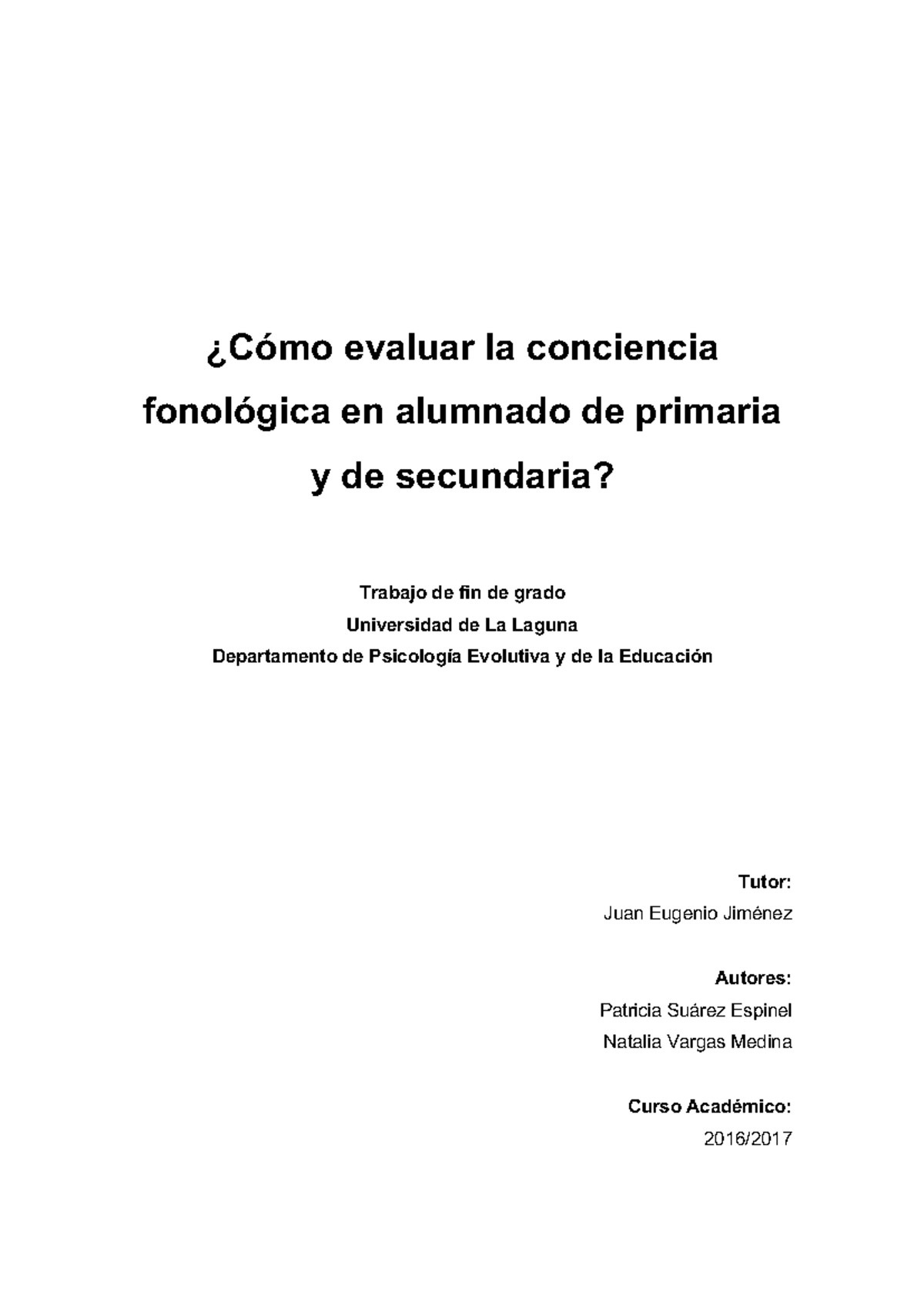 ¿Como evaluar la conciencia fonologica en alumnado de primaria y de ...