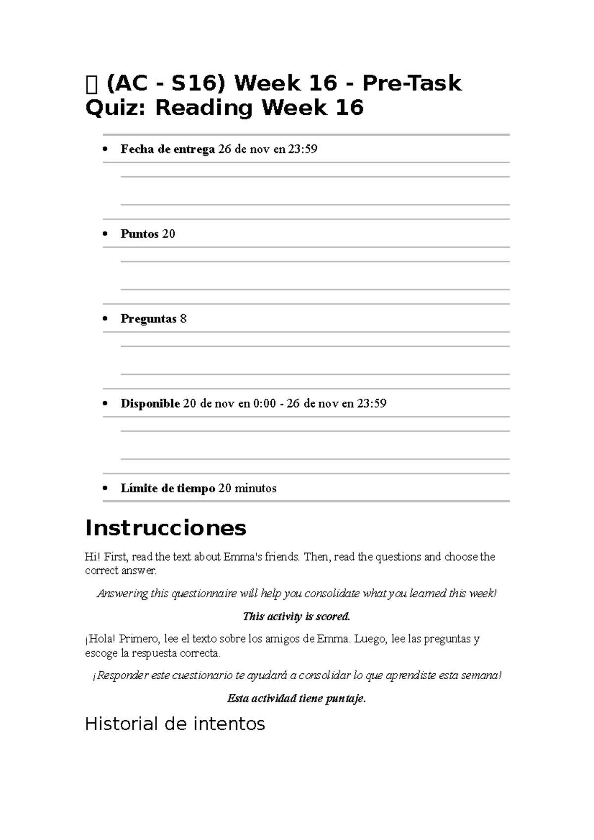 Week 16 - Pre-Task Quiz Reading Week 16 - Then, read the questions and ...