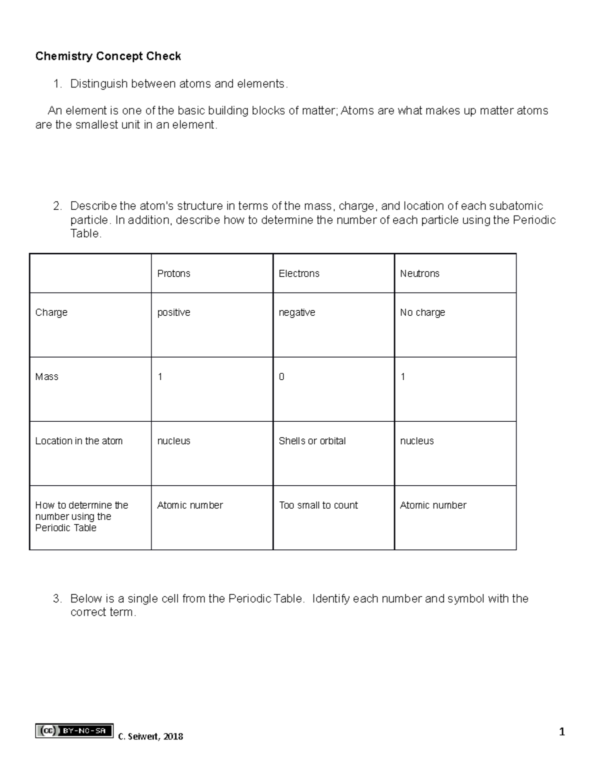 Wk 2 Concept Check complete - Chemistry Concept Check Distinguish ...