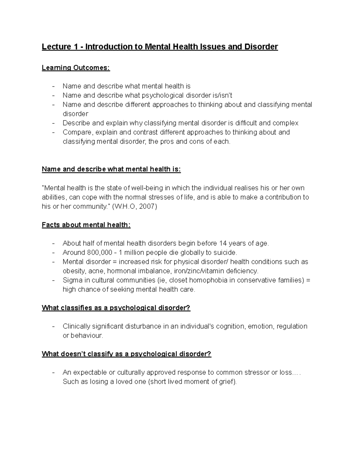 MBB2 Clinical Psychology + Research Methods NOTES - Lecture 1 ...