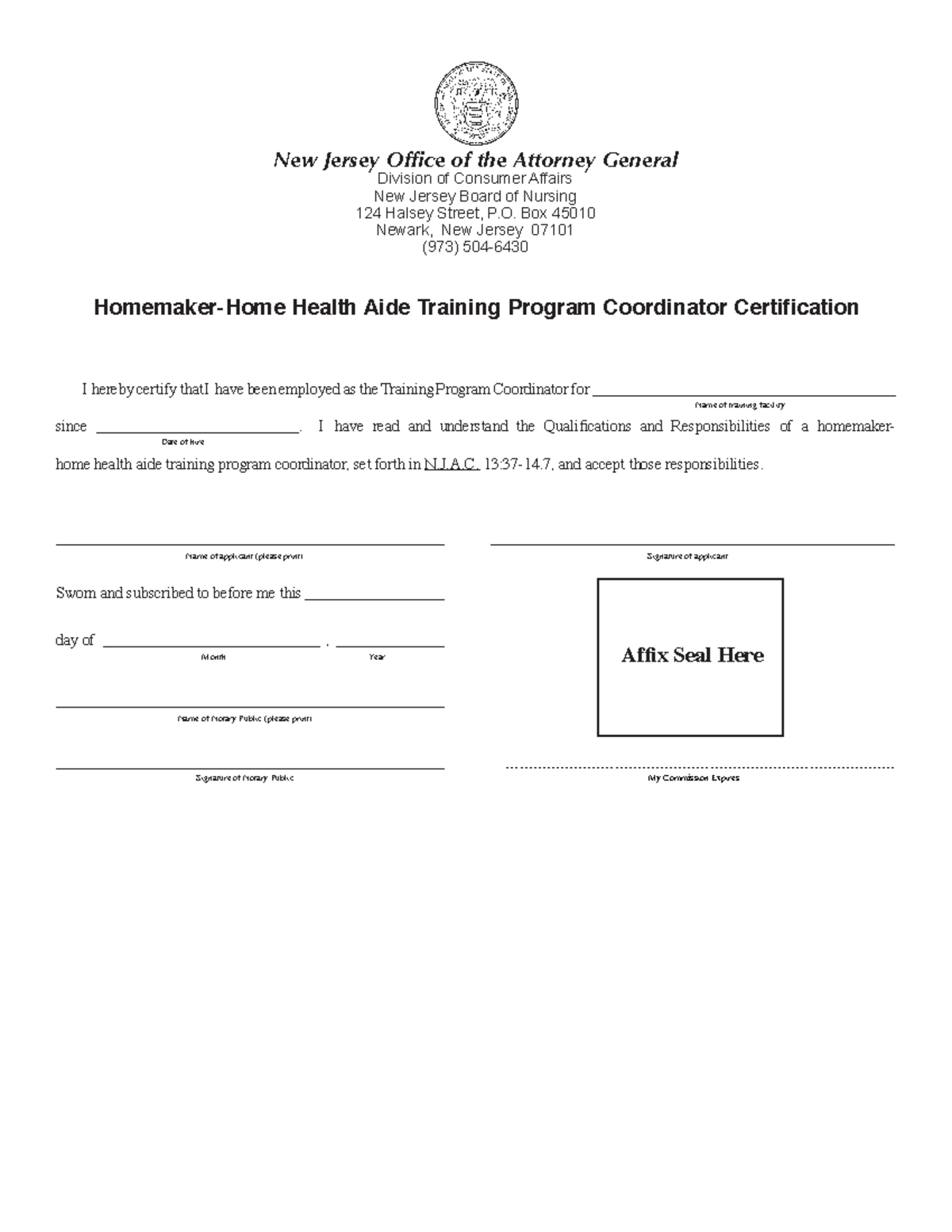 Homemaker Home Health Aide Training Progam Coordinator Certification ...