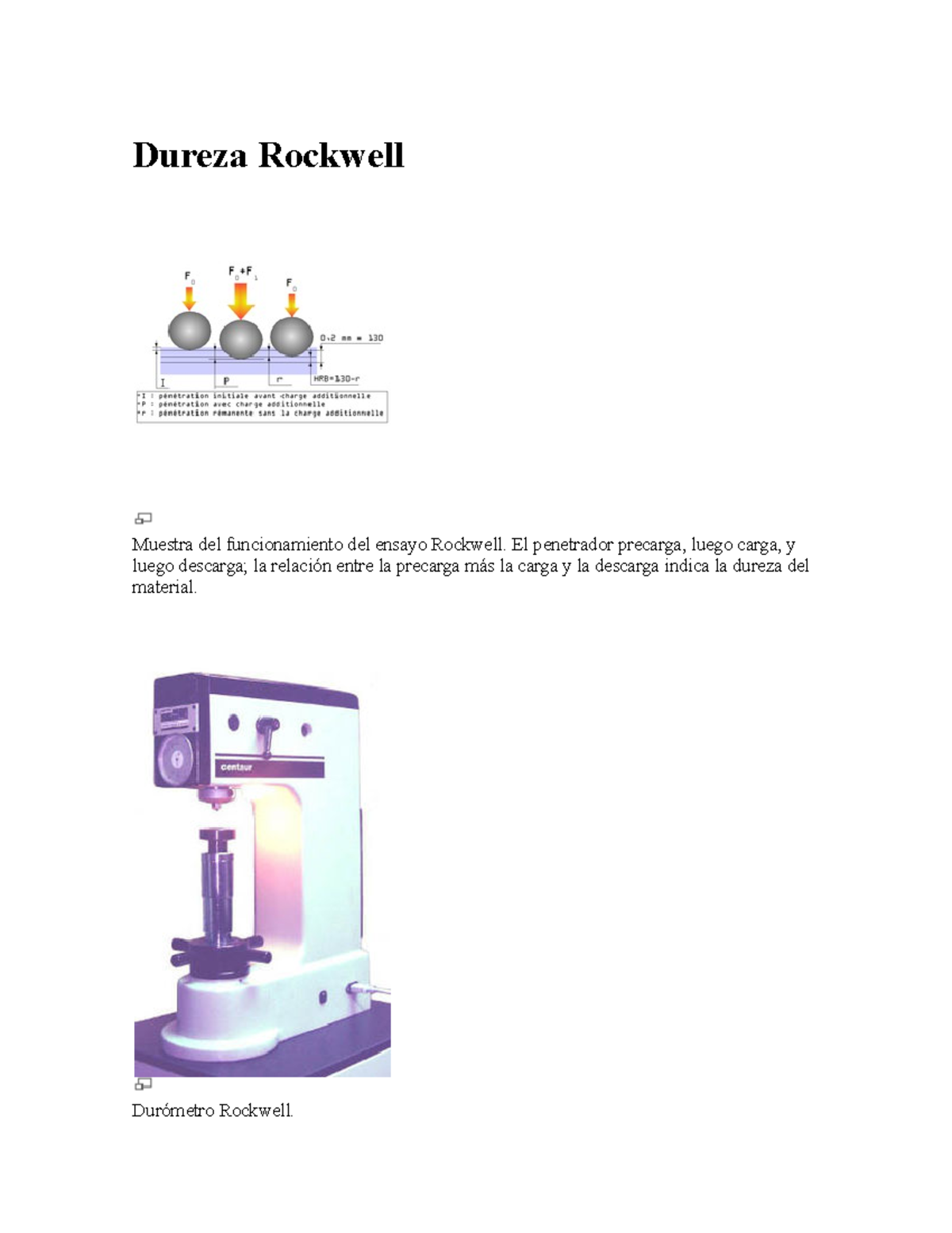 dureza de maquina rockwell - Dureza Rockwell Muestra del funcionamiento ...