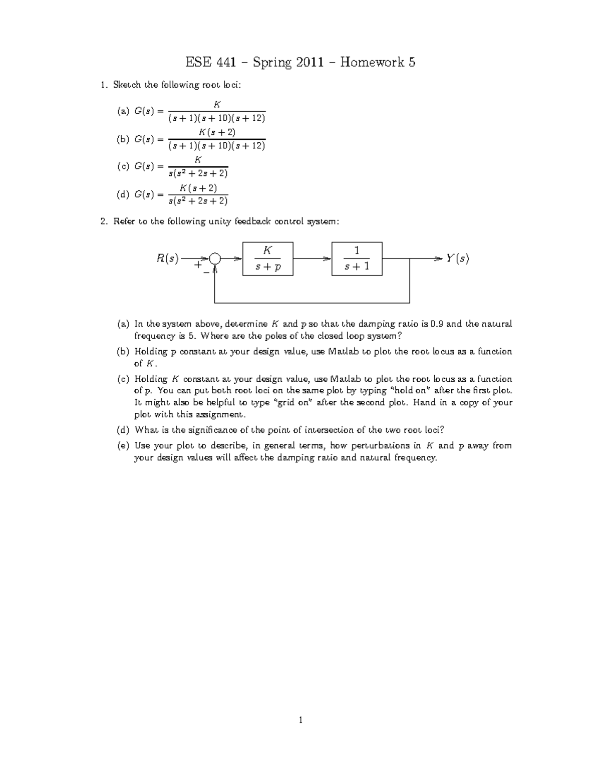 ESE441 2010-2011 Homework 5 - ESE 441 – Spring 2011 – Homework 5 1 ...