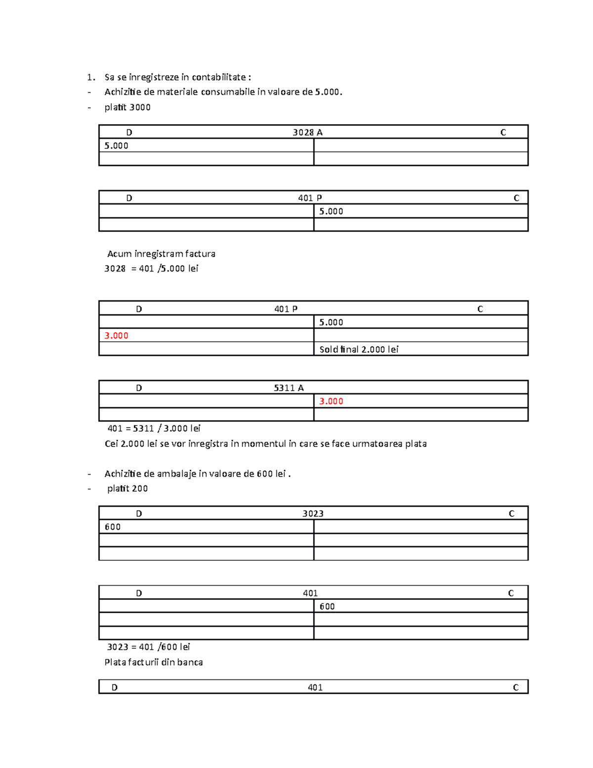 Inregistrari contabilie primare - Sa se inregistreze in contabilitate ...