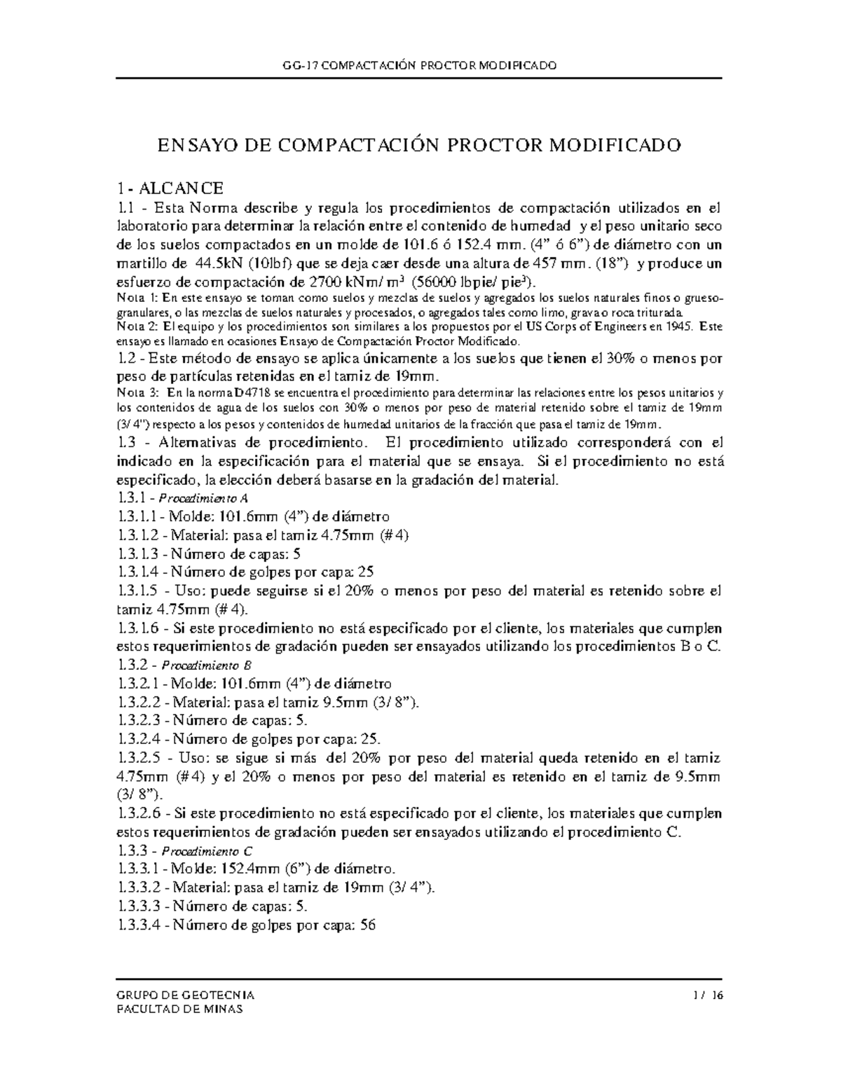 Proctor-modificado-espac 3b1ol - GRUPO DE GEOTECNIA 1 / 16 EN SAYO DE ...