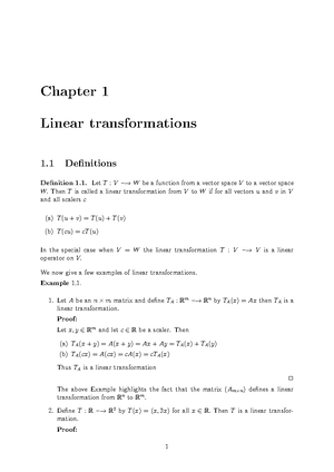 Chapter two Lecture notes - Linear Algebra - Studocu