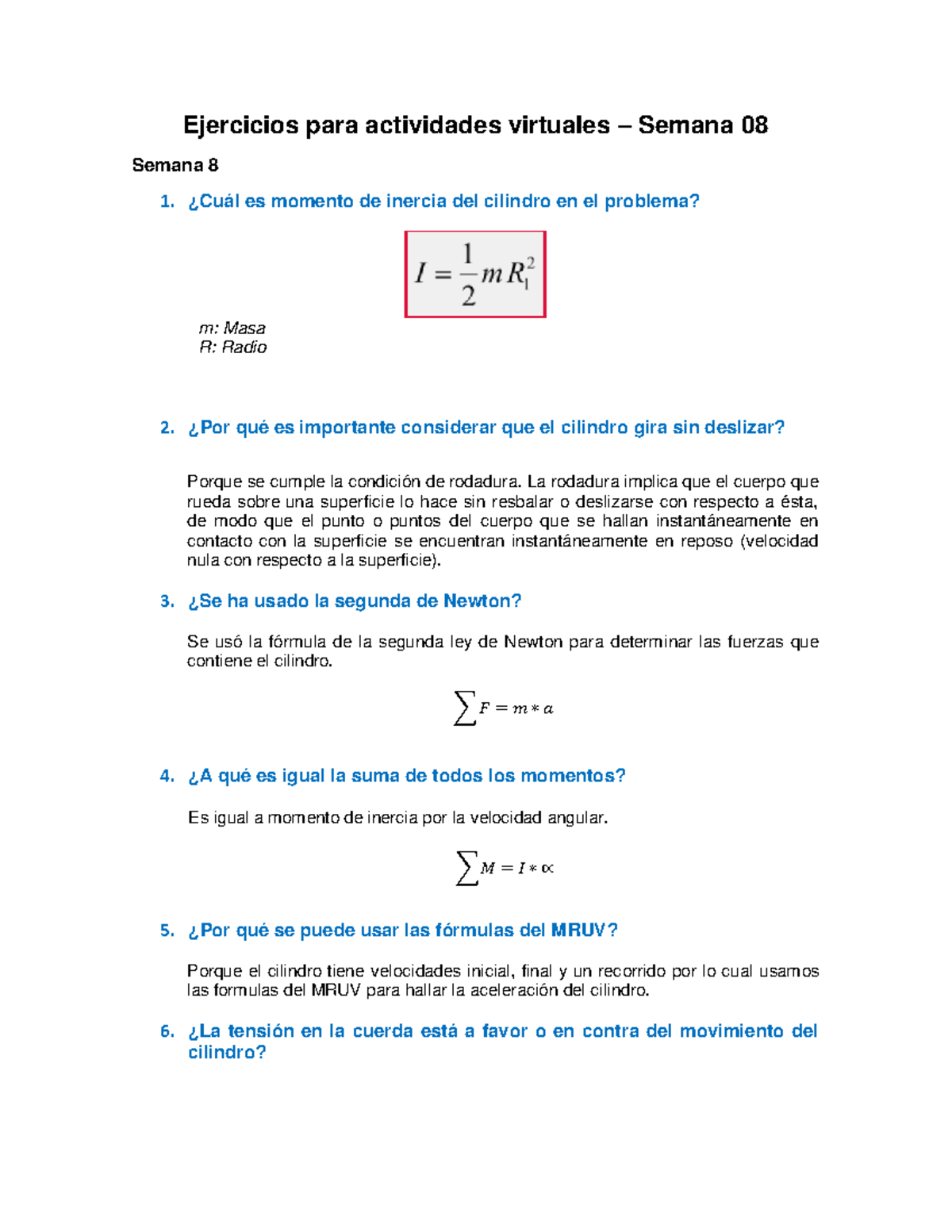 U8 S8 Ejercicios para actividades virtuales - Ejercicios para ...