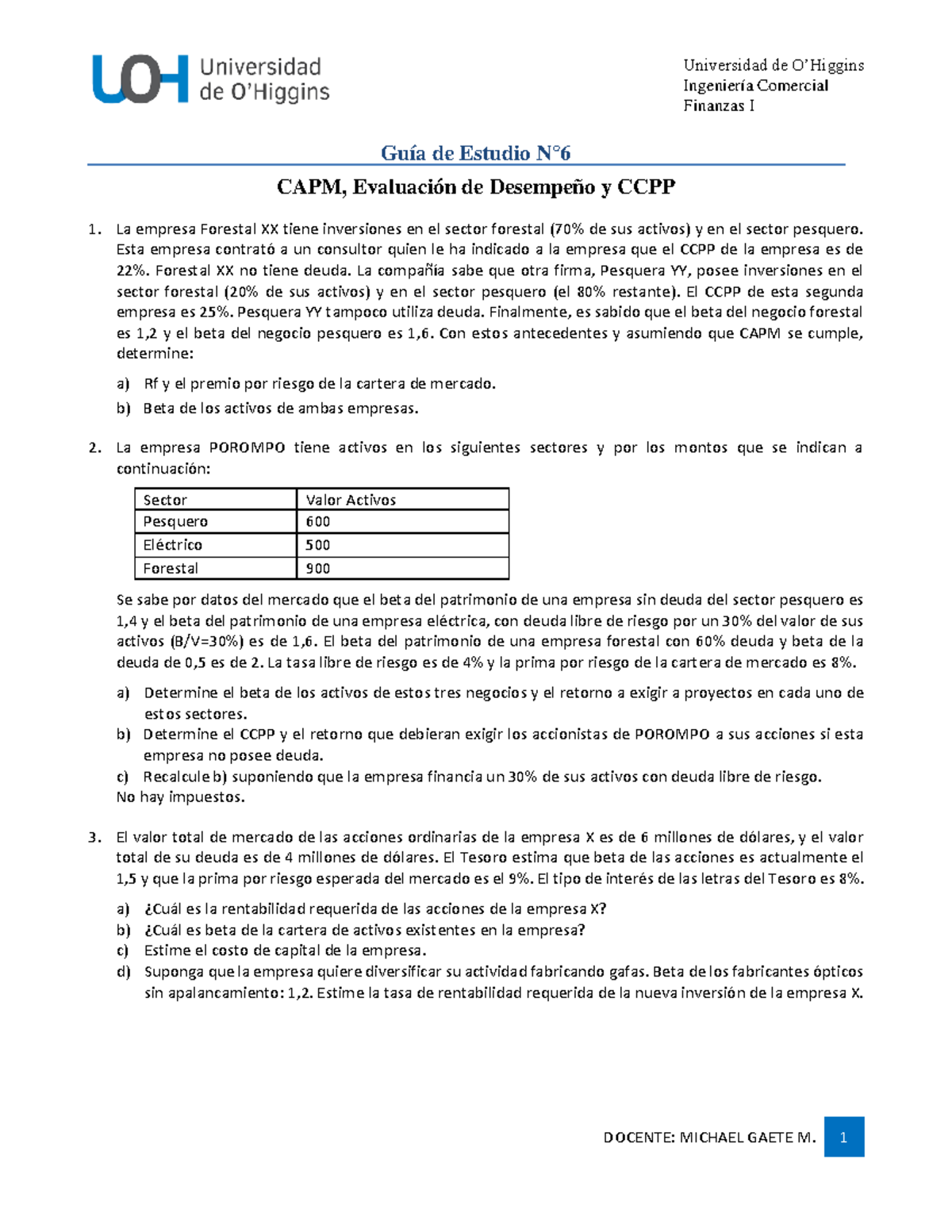 GUIA N 6 CAPM Evaluaci N DE Desempe O Y CCPP - Universidad de O’Higgins Ingeniería Comercial ...