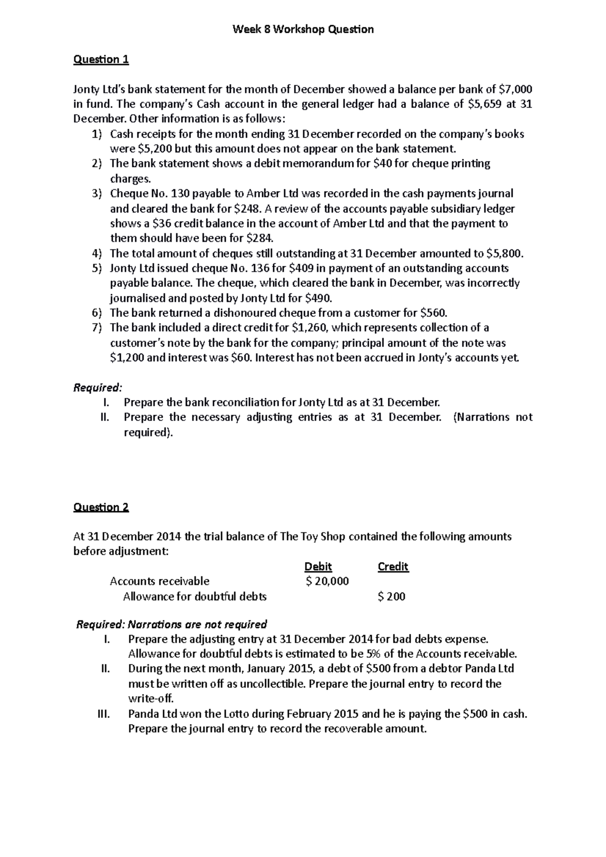 Week 8 Workshop Question and Templates - Week 8 Workshop Question ...