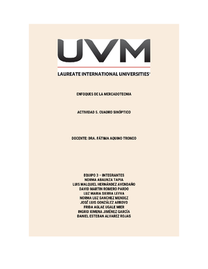 Cuadro sinoptico equipo 3 - Universidad del Valle de Mexico - Studocu