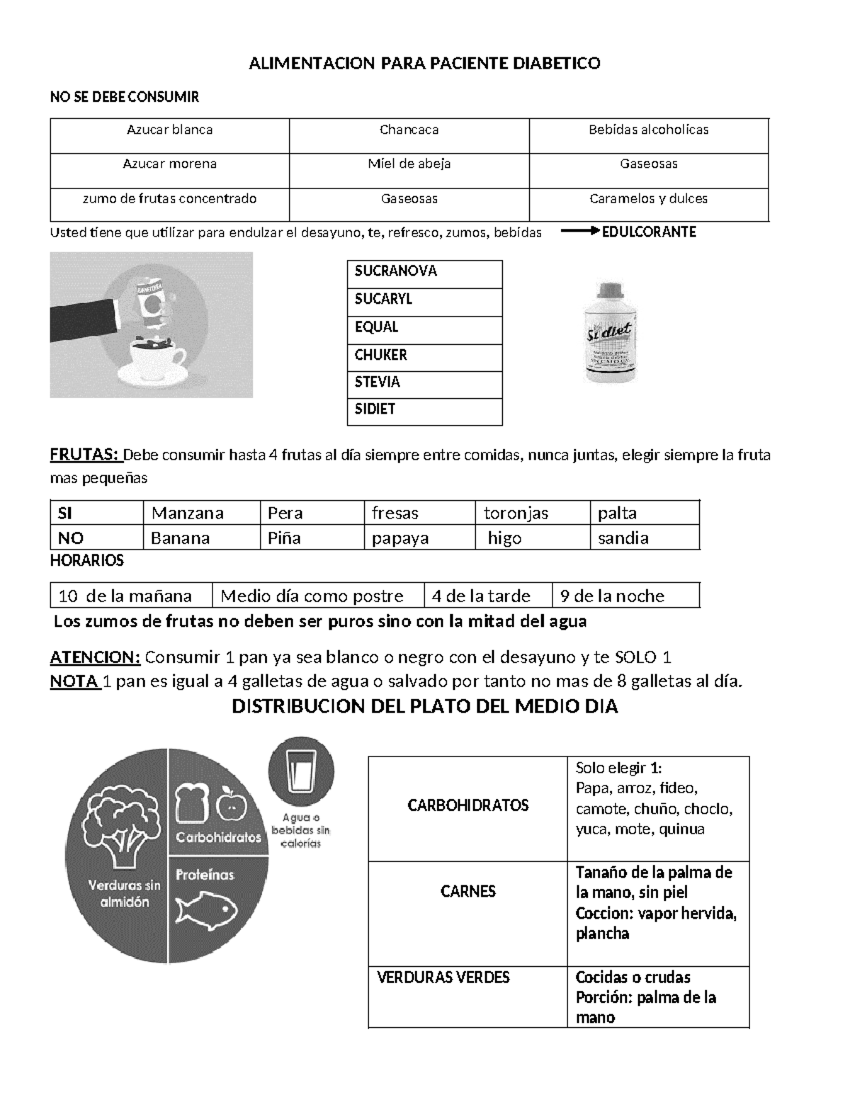 Alimentacion PARA Paciente Diabetico - ALIMENTACION PARA PACIENTE ...