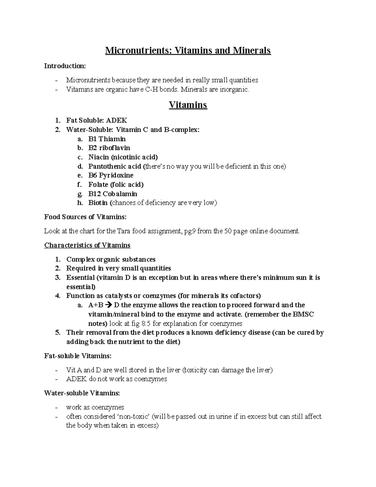 Vitamins and Minerals - Professor Melanie - Micronutrients: Vitamins ...