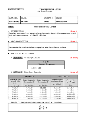 Spring gun experiment - LAB REPORT SCHOOL OF PHYSICS PHYS SURNAME ...