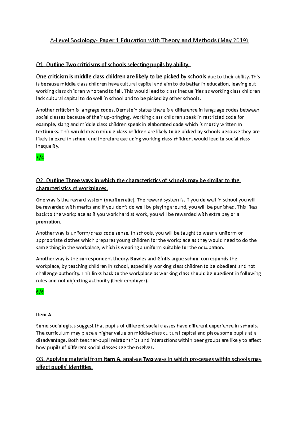 Education with Theory and Methods - Outline Two criticisms of schools ...