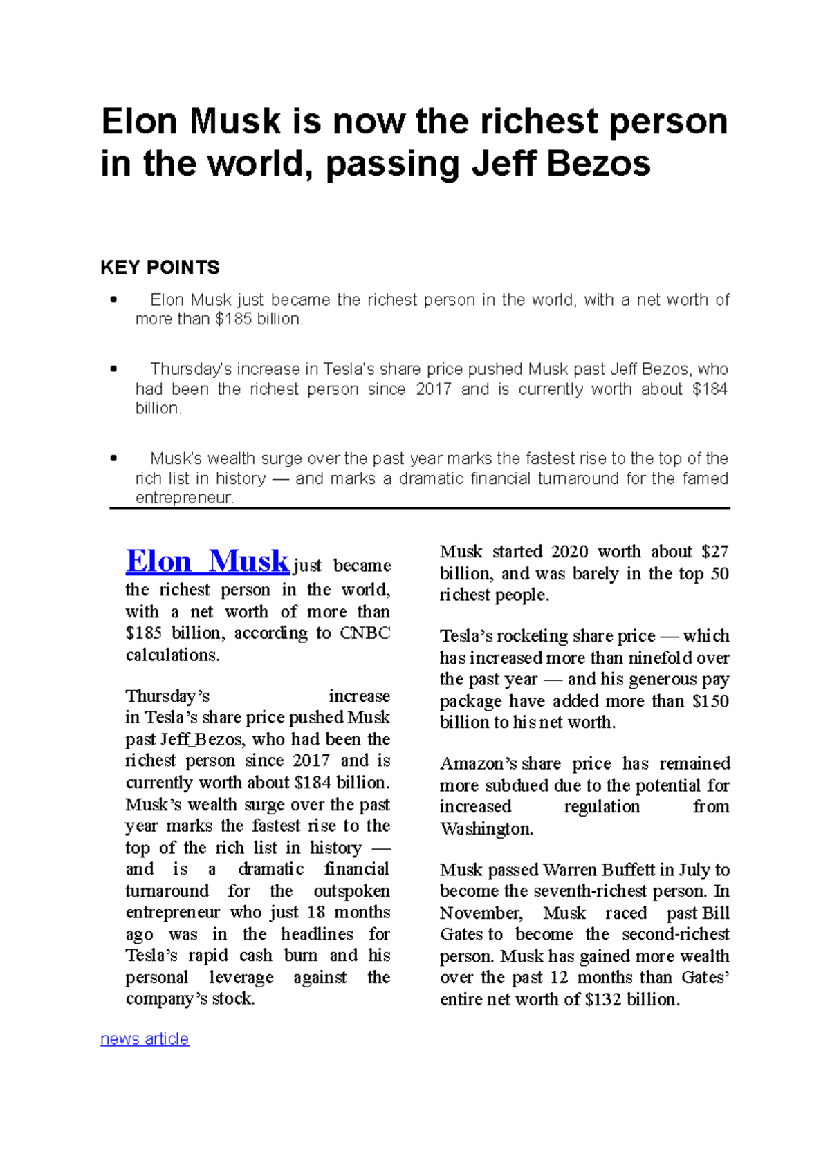 world's richest person - Elon Musk is now the richest person in the ...