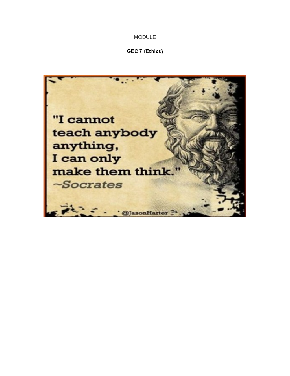 Ethics - MODULE GEC 7 (Ethics) Introduction Every human being ...