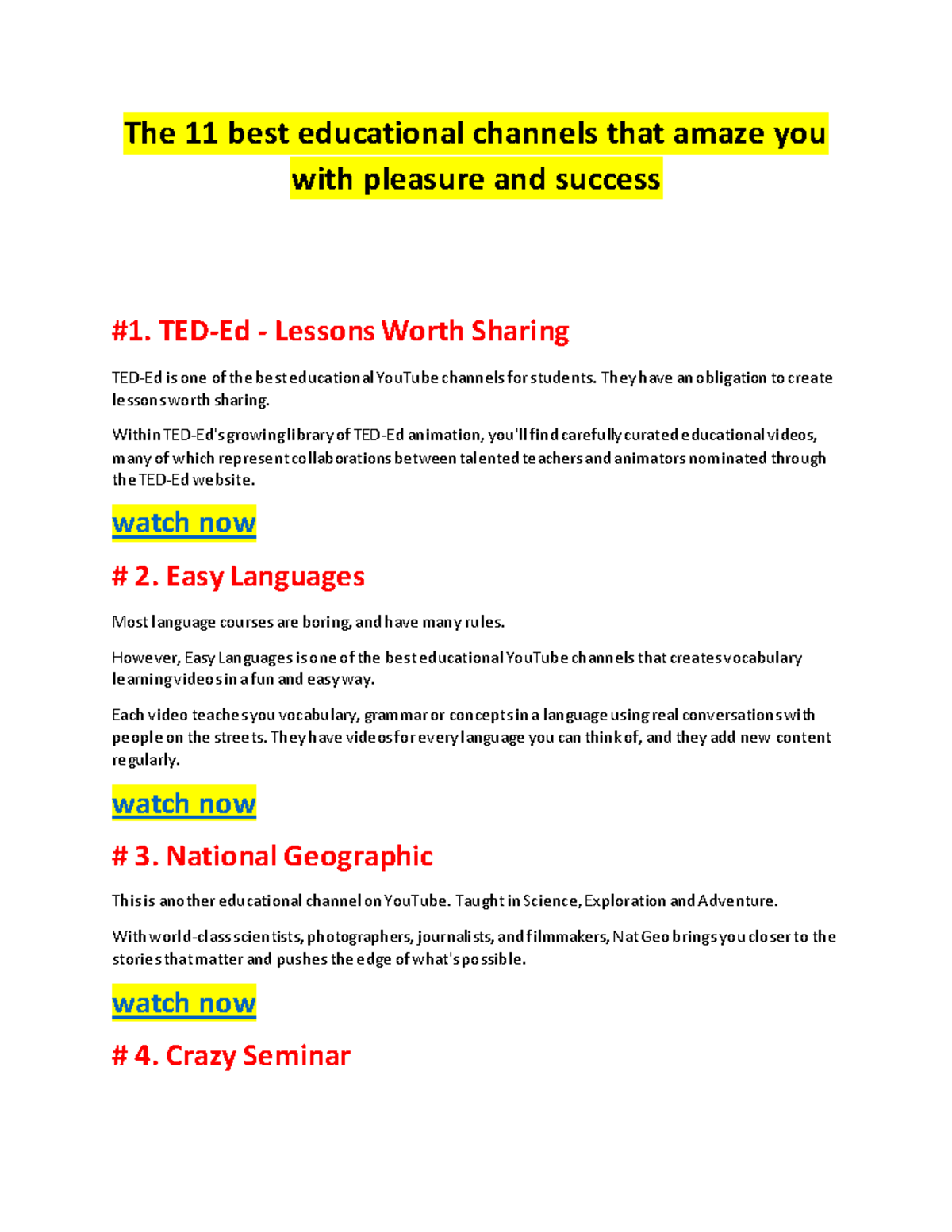 The 11 best educational channels that amaze you with pleasure and ...