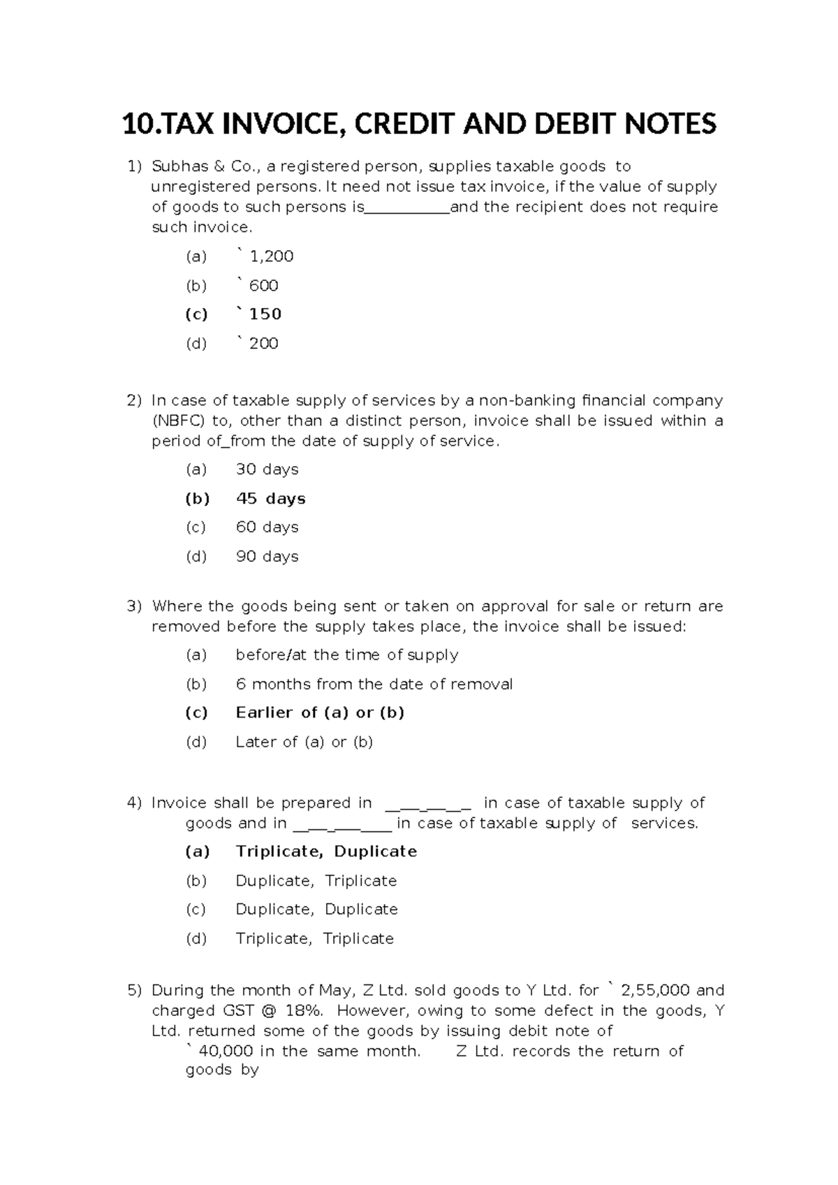 Tax invoices,credit and debit notes - 10 INVOICE, CREDIT AND DEBIT ...