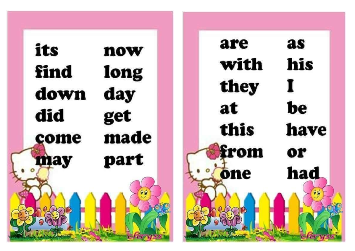 English sight words - reading materials - AB Language - Let’s Read ...