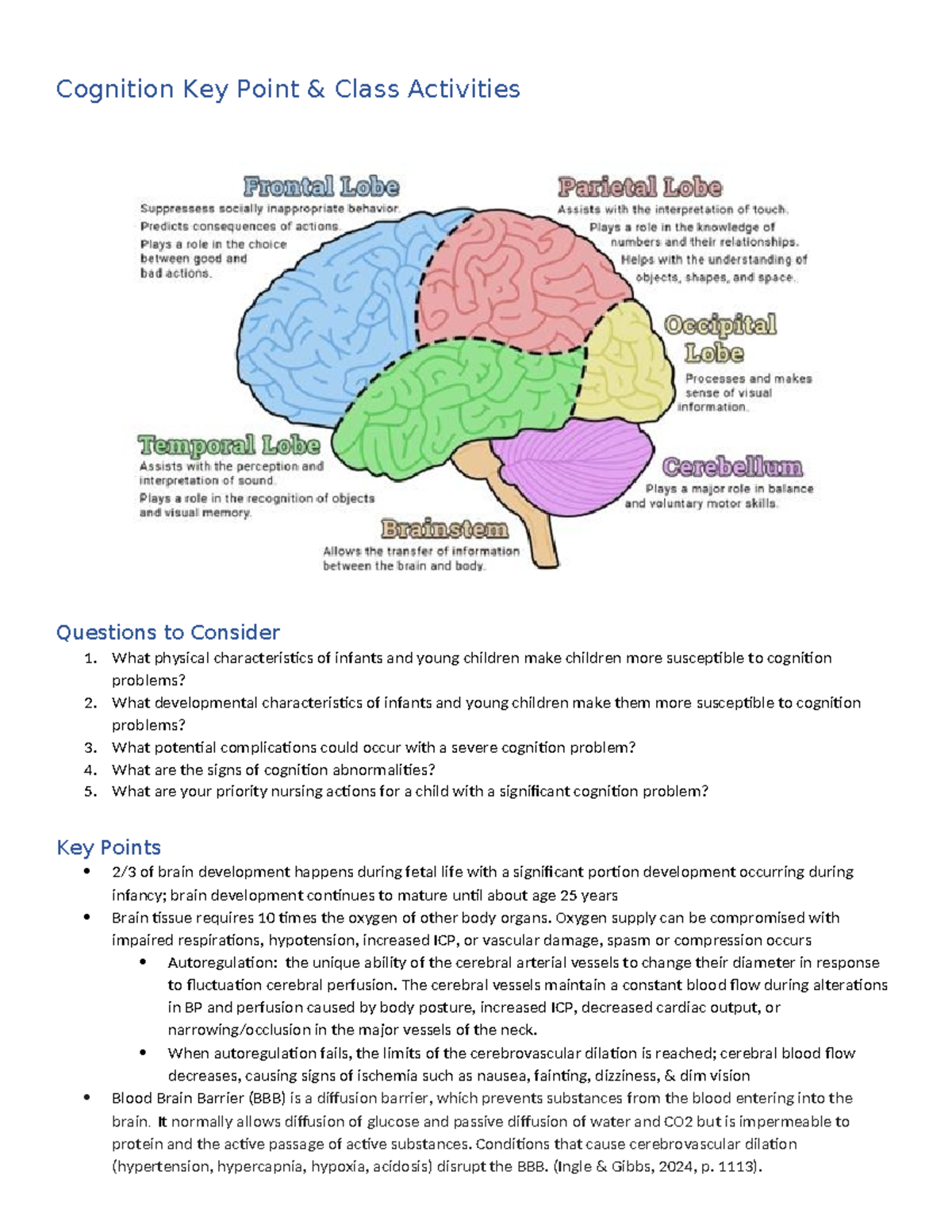 Cognition Key Points & Class Activities - Cognition Key Point & Class ...