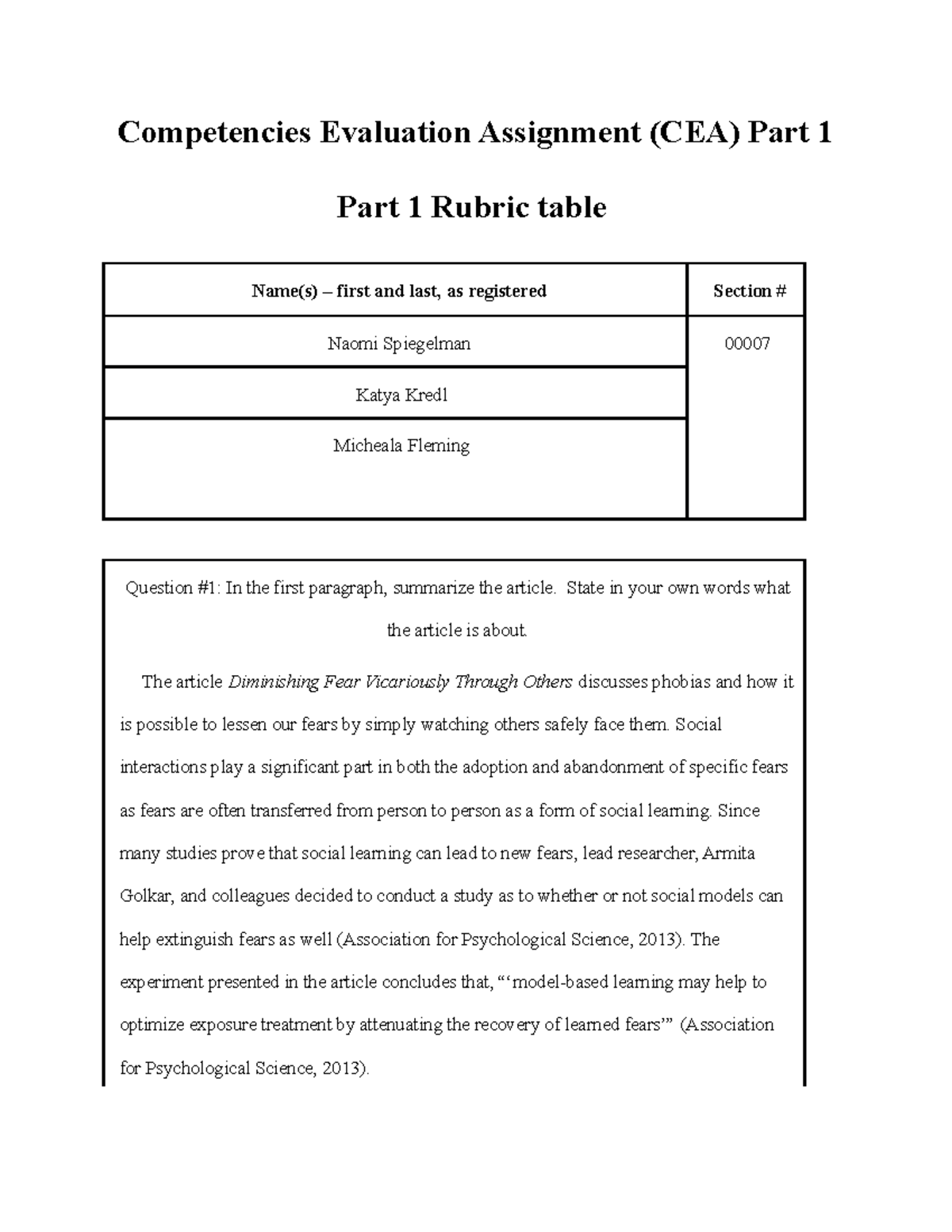 Group CEA - For Robin Gagnon's class - Competencies Evaluation ...