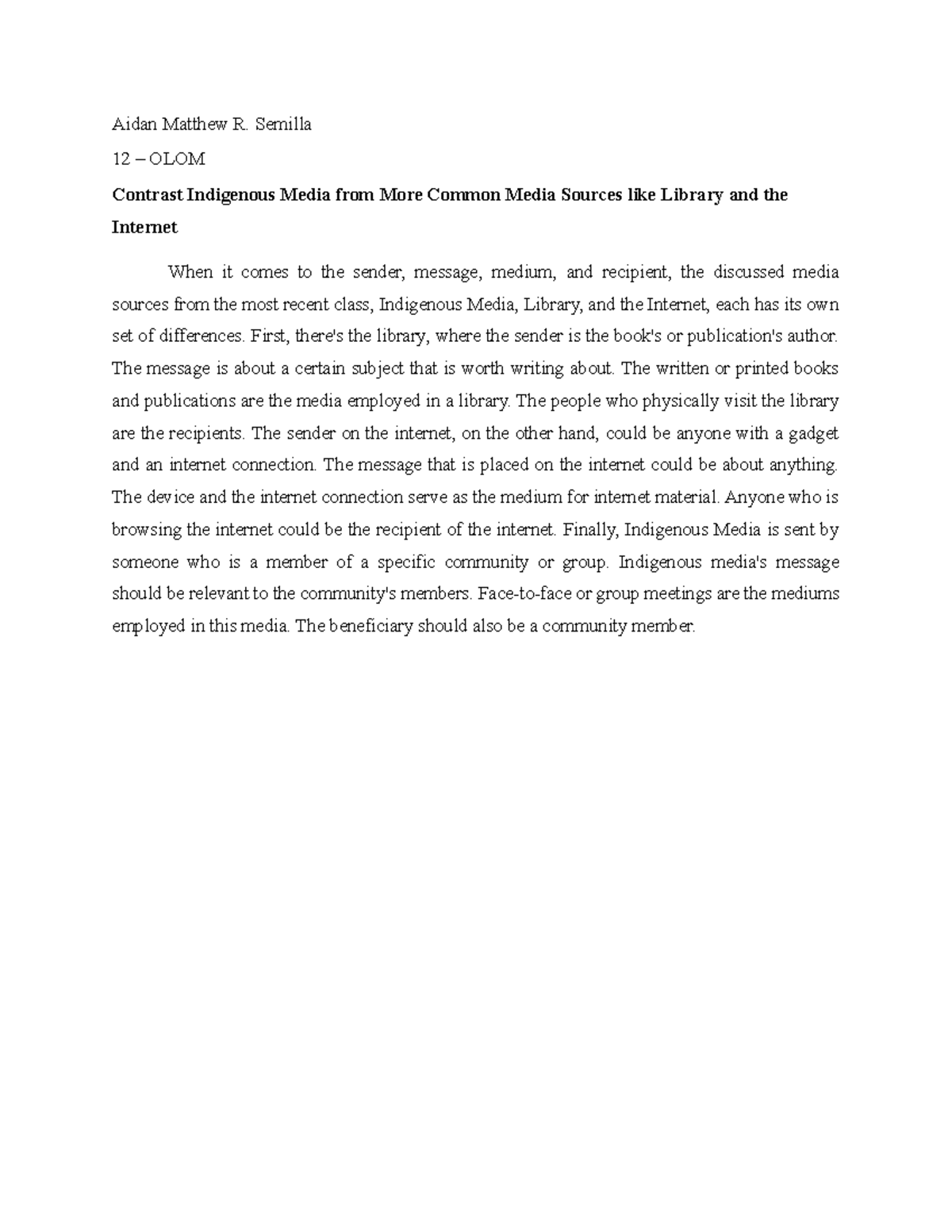 (Indigenous Media, Library, and Internet) - Aidan Matthew R. Semilla 12 ...