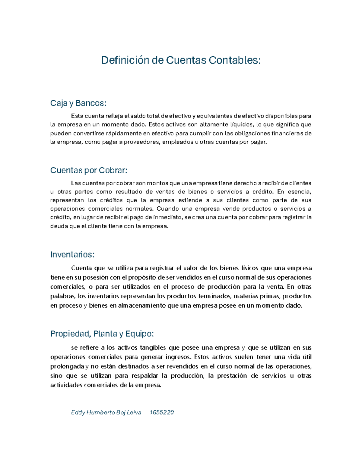 Definición de Cuentas Contables - Definición de Cuentas Contables: Caja ...