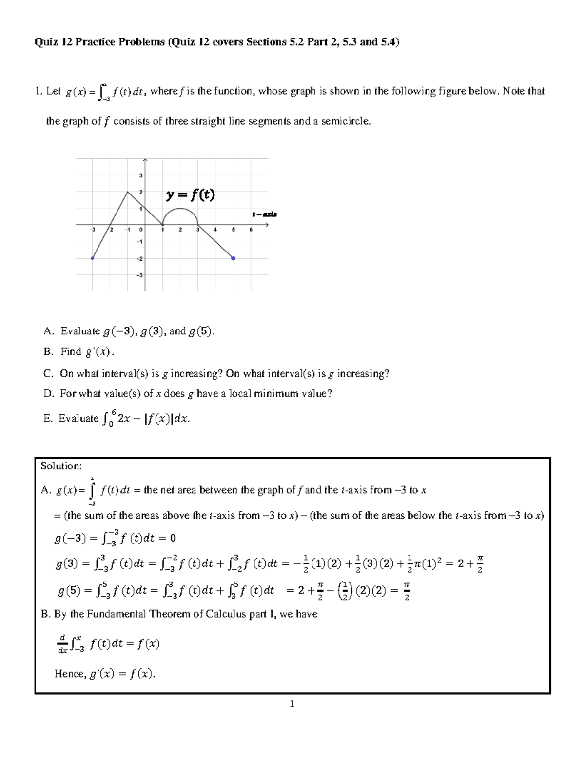 1061 Quiz 12 Practice Problems 24FS - Quiz 1 2 Practice Problems (Quiz 12 covers Sections 5 Part ...