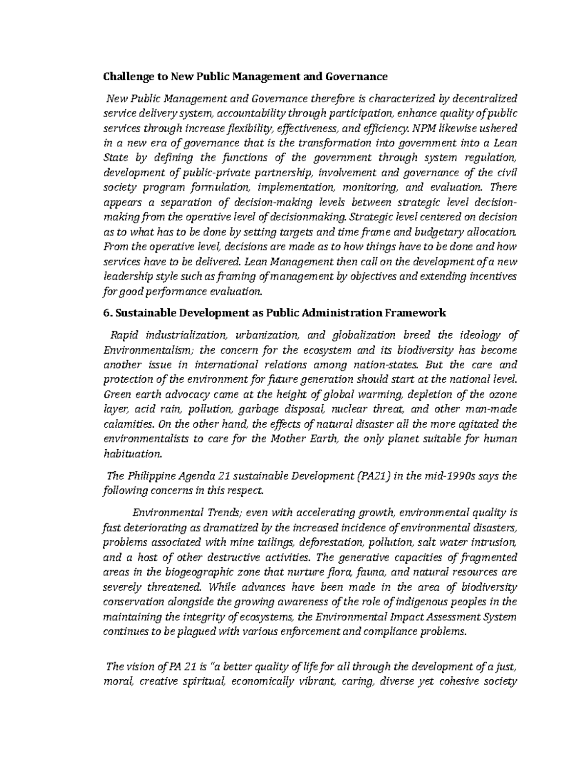 Challenge to New Public Management and Governance - NPM likewise ...